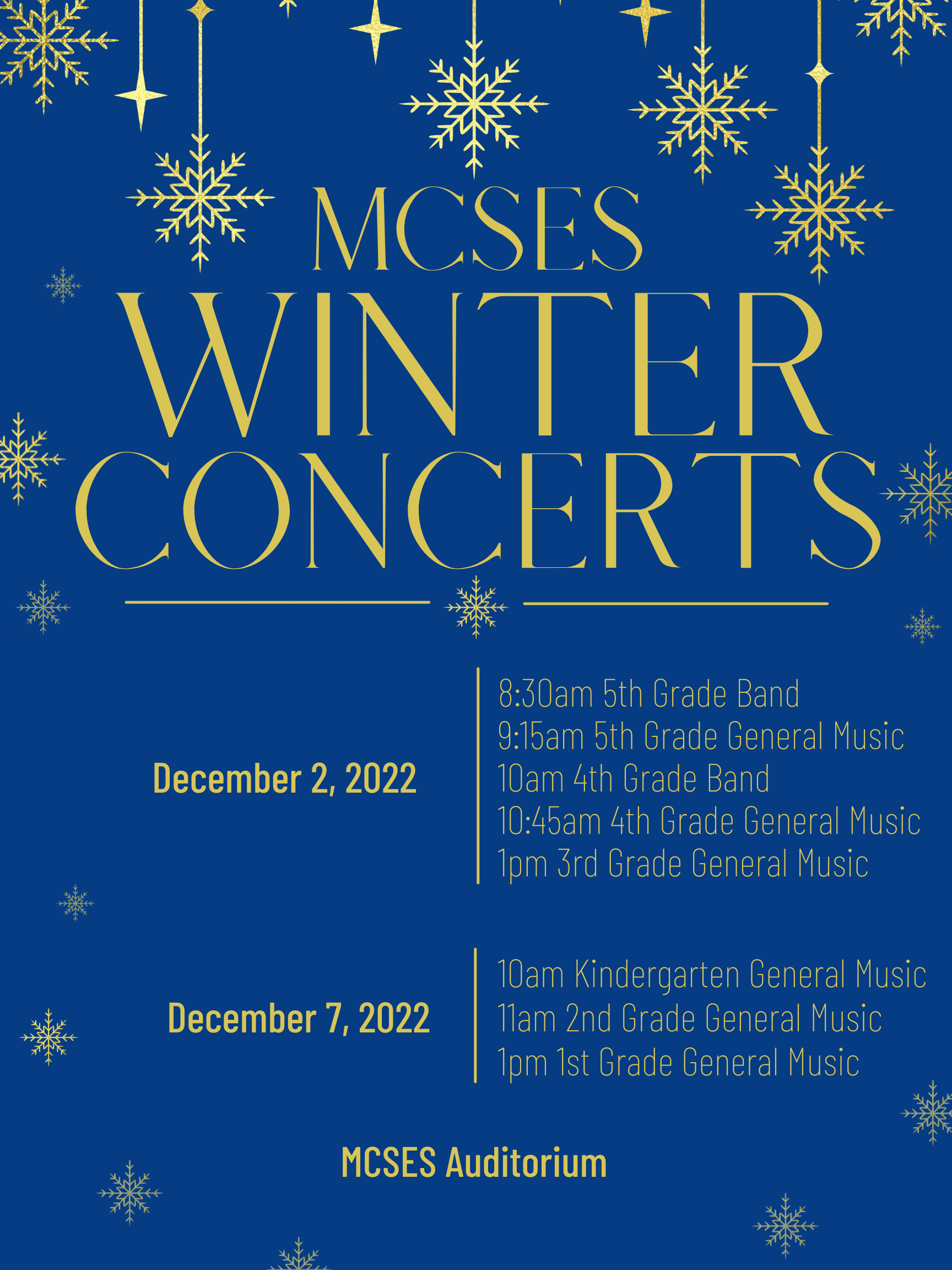 MCSES Winter Concerts | Hudson City School District