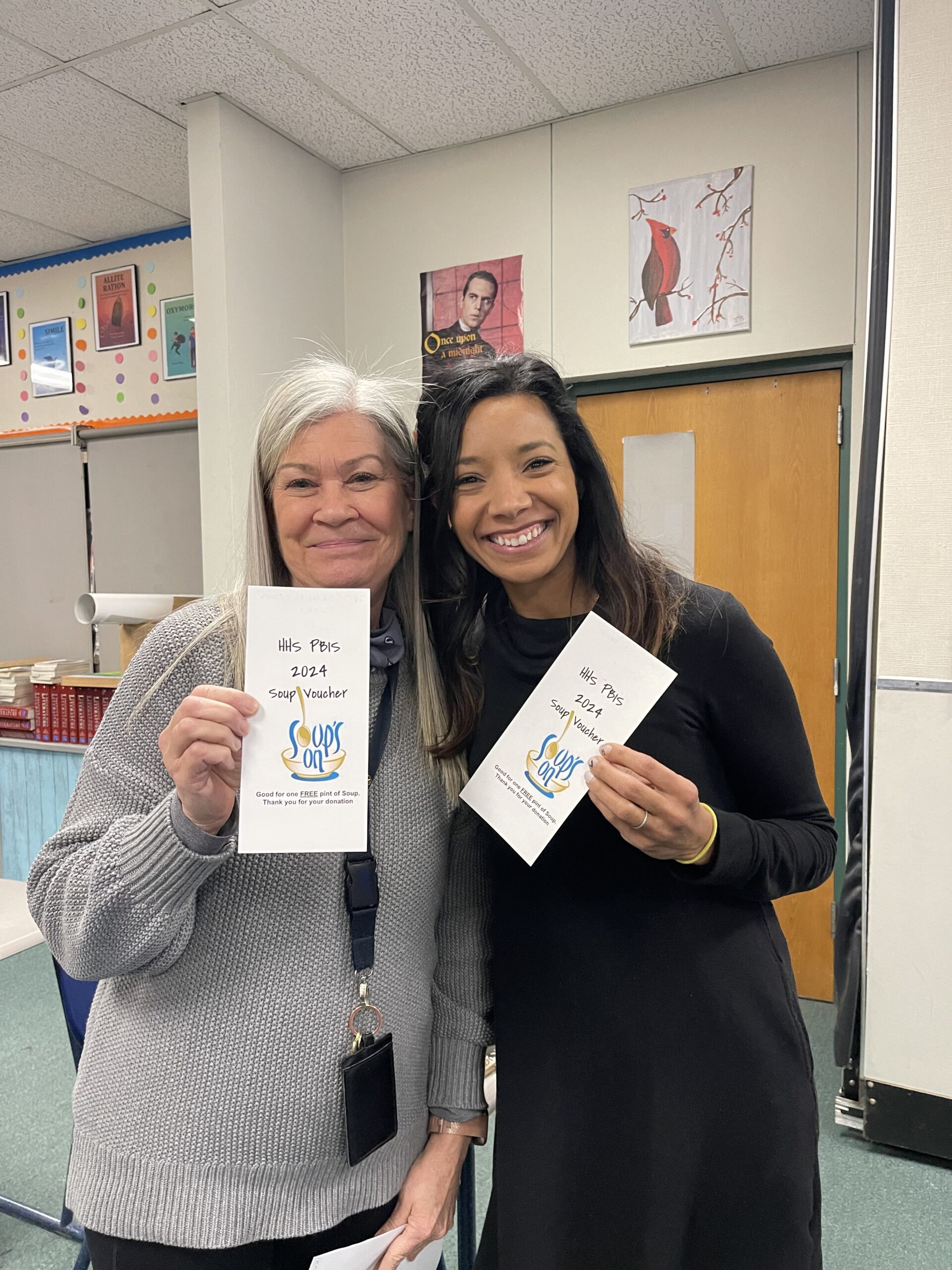 Ms. Brust and Ms. Manchuck are January's SHS PBIS Wheel Winners ...