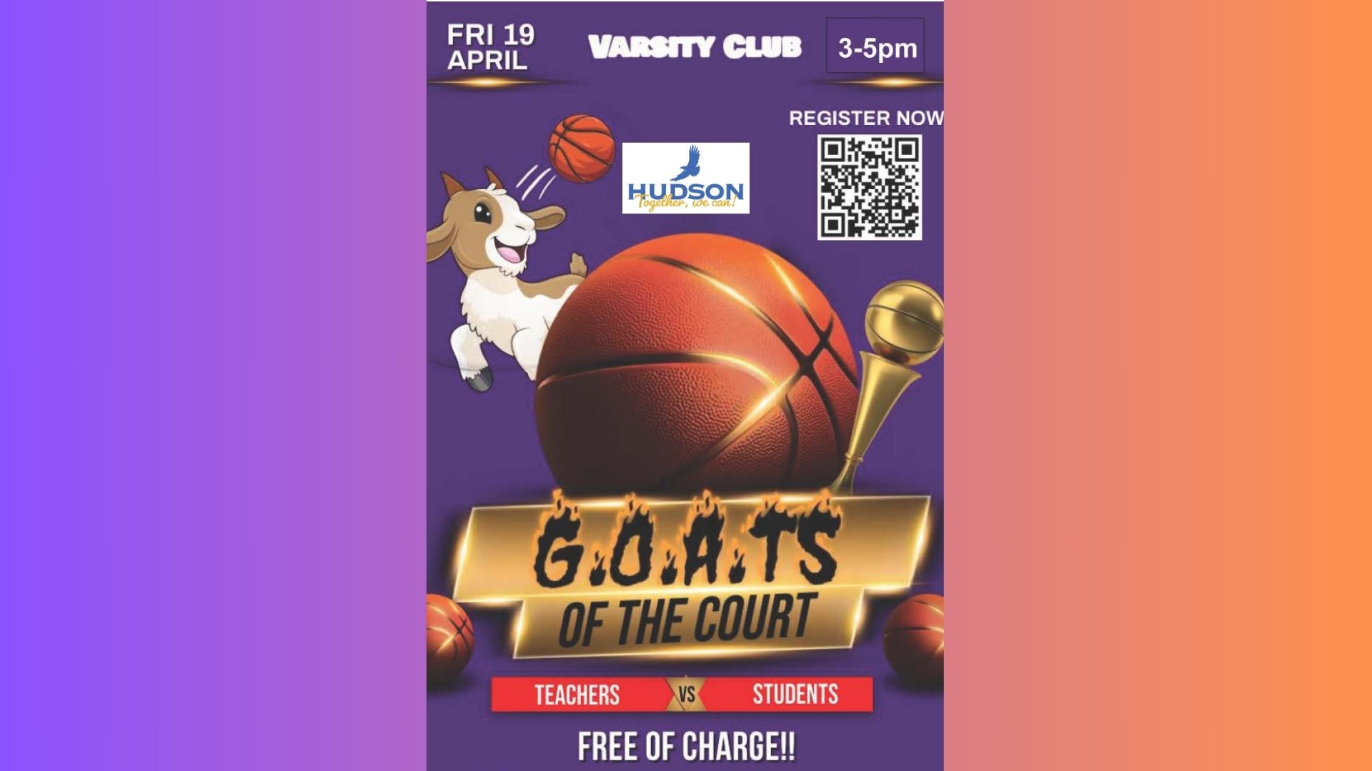 Varsity Club G.O.A.T.S of the Court Teachers vs. Students | Hudson City ...