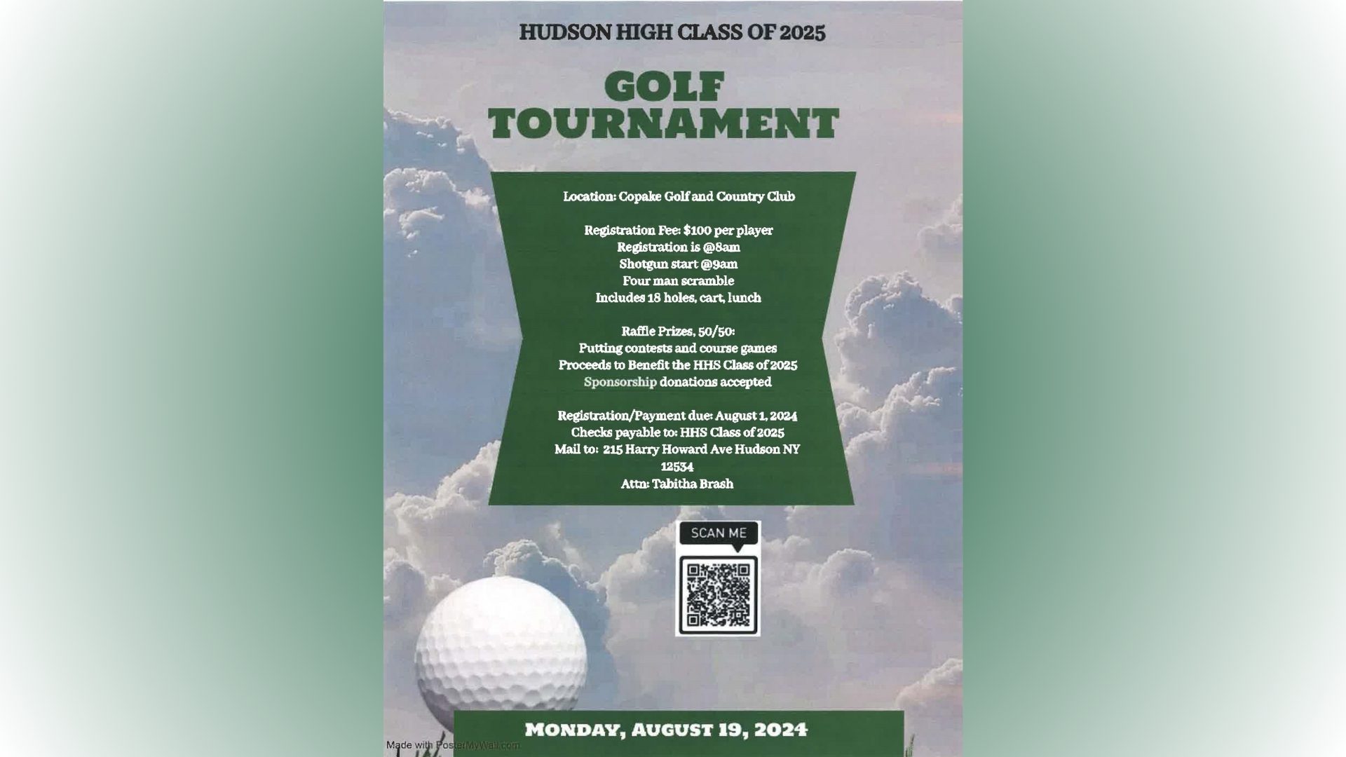 Hudson SHS Class of 2025 Golf Tournament Fundraiser | Hudson City ...